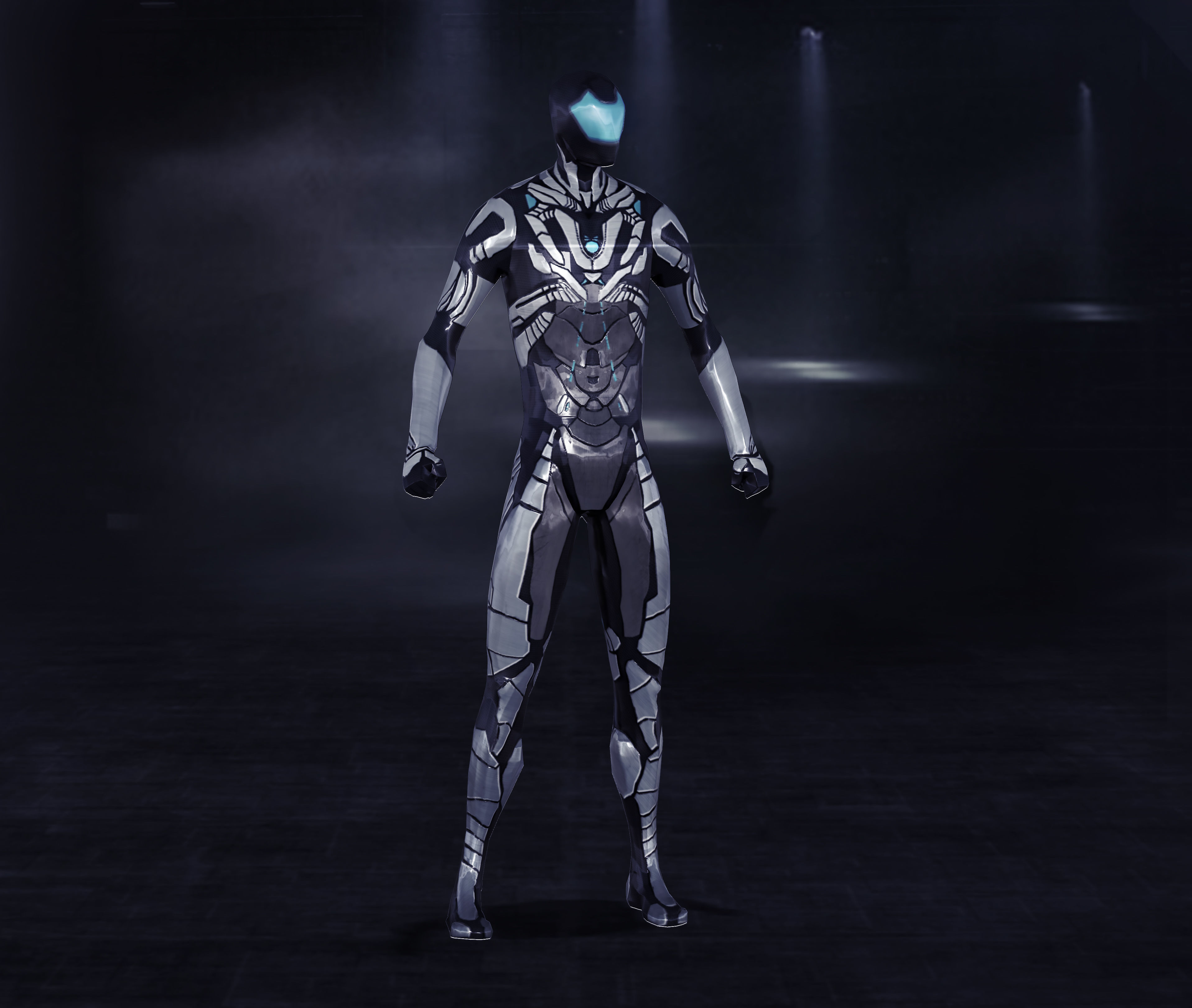 3D model Futuristic Cyborg Nano Suit Character VR / AR / low-poly ...