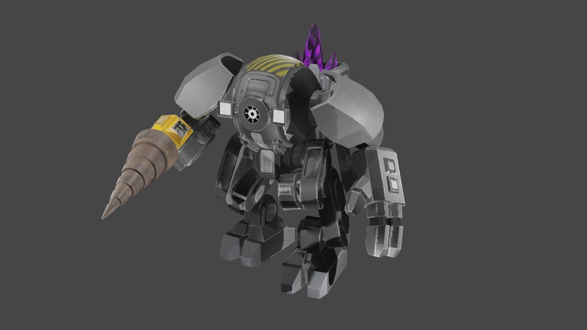3D model Cyclops Mining Bot VR / AR / low-poly rigged animated | CGTrader