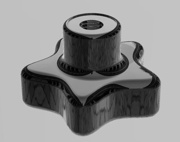 Threaded star knob grip tension hand clamp 12mm thread 3D model 3D ...