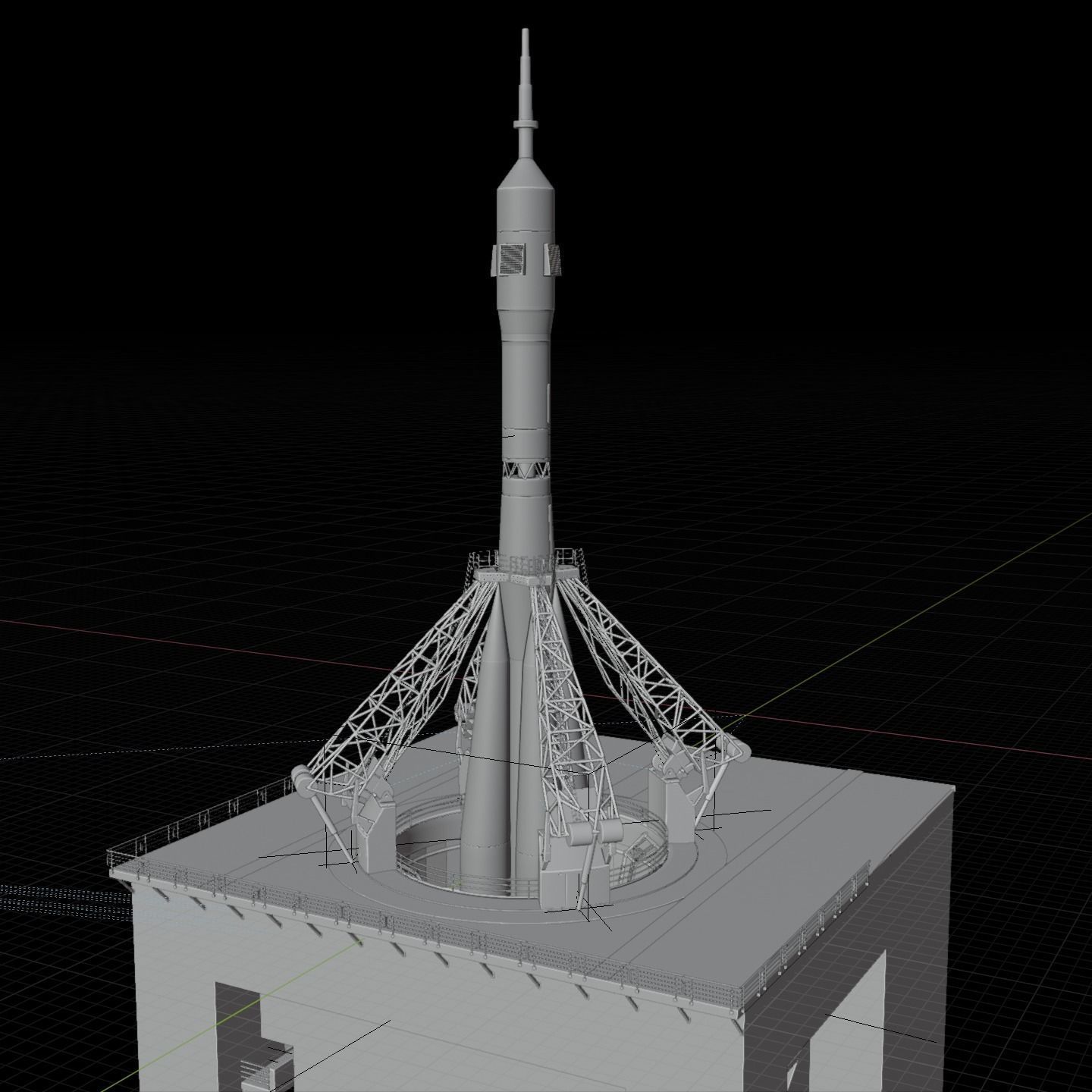 3D Russian rocket Soyuz with animation for Blender 3D model animated ...