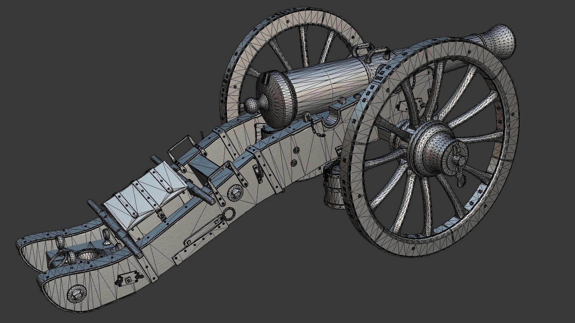 French Napoleonic Cannon 12 Pounder 3D model | CGTrader