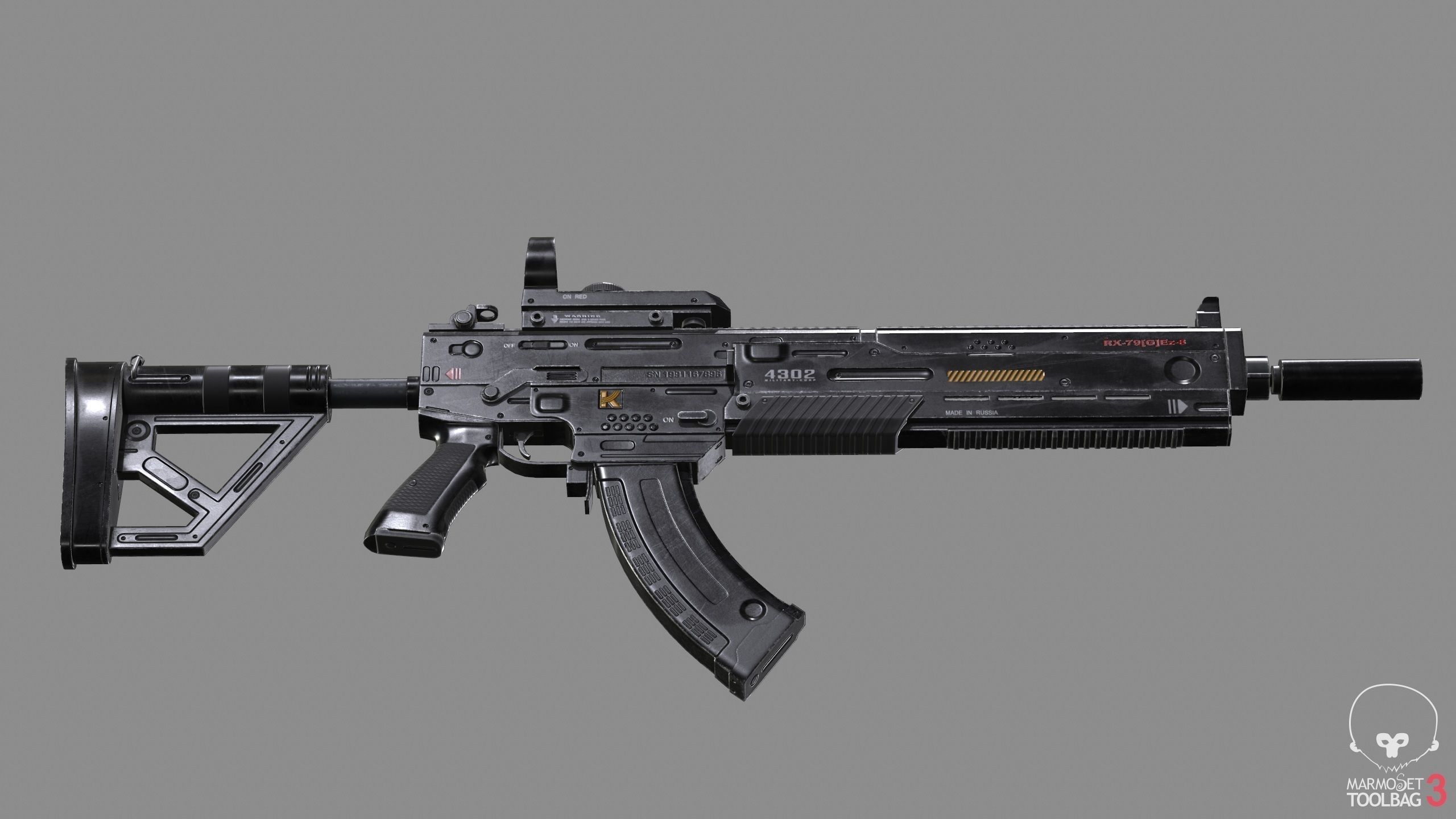 3D model Sci-Fi Automatic Weapon AK600 VR / AR / low-poly | CGTrader