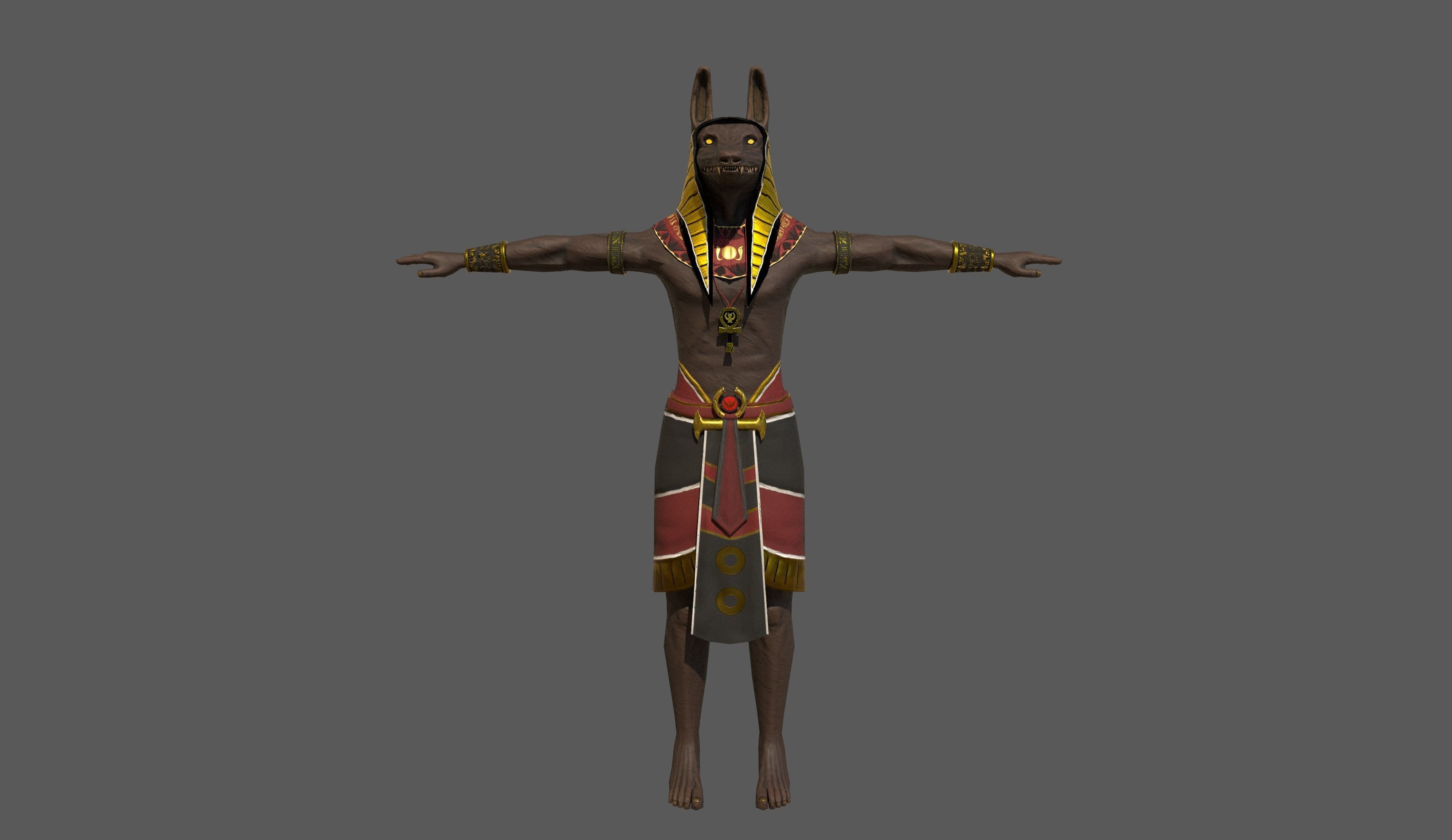 3D model Anubis Fantasy Creature rigged and animated VR / AR / low-poly ...