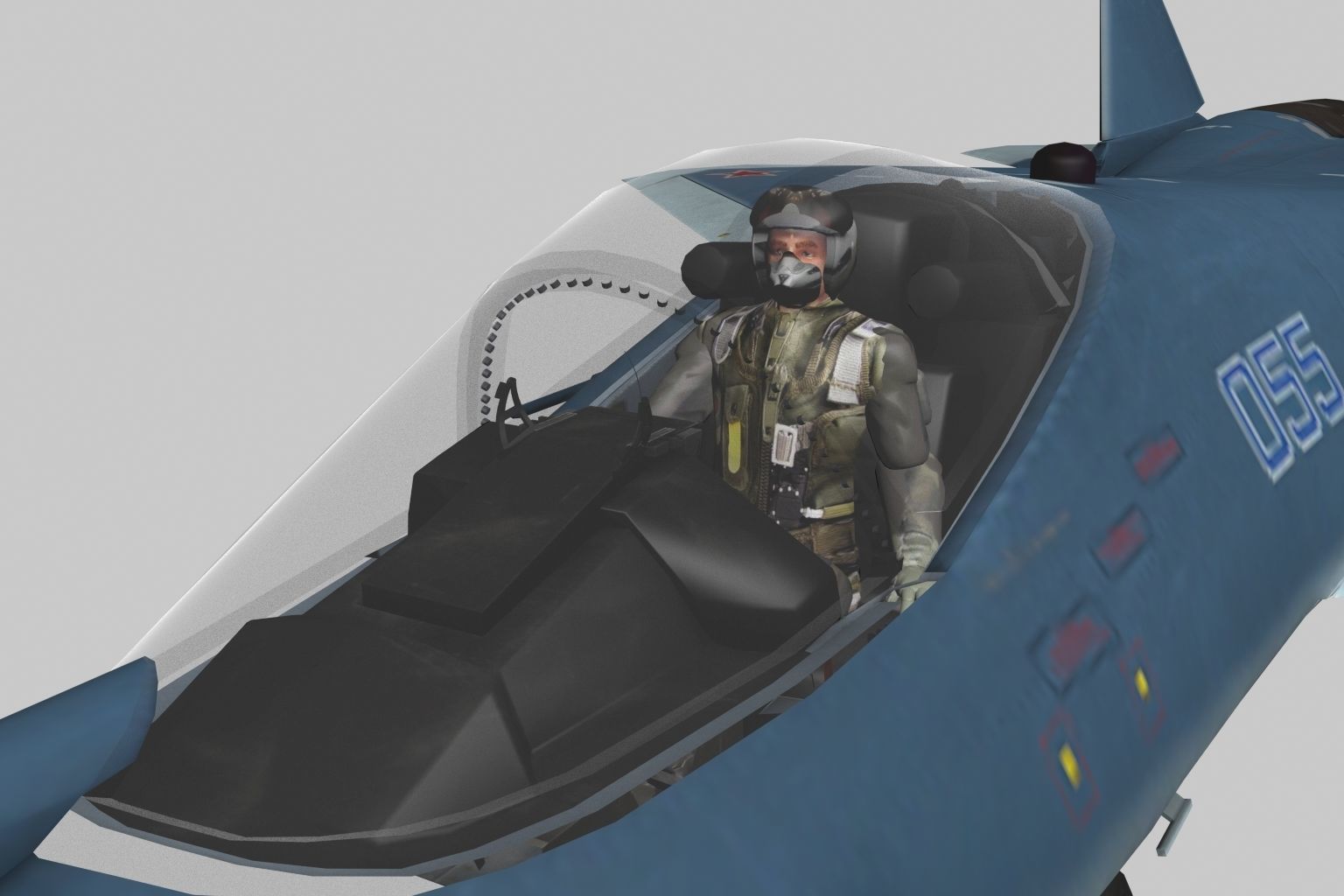 Russian SU - T50 fighter 3D model animated | CGTrader