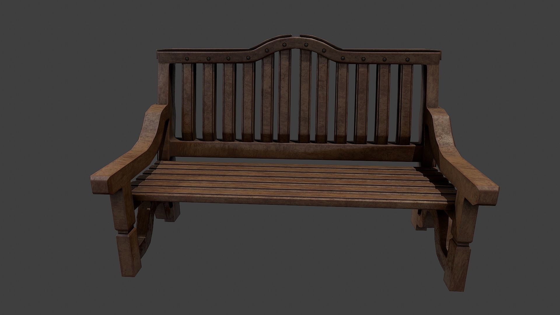 3D model Low poly wooden bench environment asset VR / AR / low-poly ...