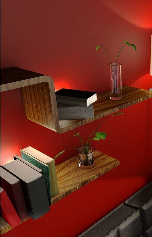 Interior book shelves with books and glass plants props 3D model | CGTrader