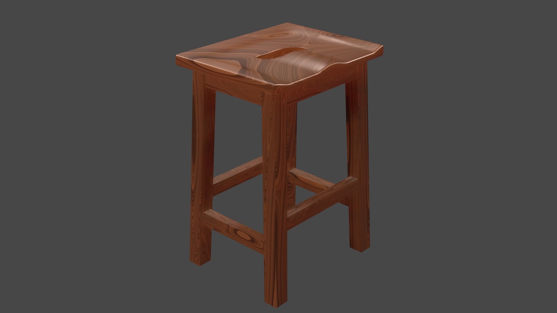 3D model Wooden Stool VR / AR / low-poly | CGTrader