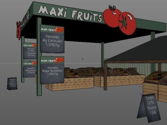 farmers market stand 3D model | CGTrader