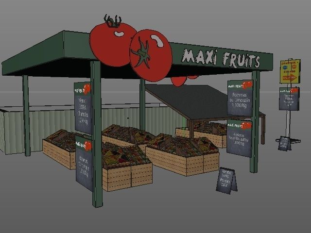 farmers market stand 3D model | CGTrader