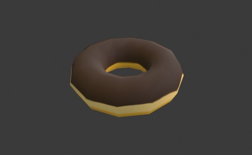 Low Poly Chocolate Donut free VR / AR / low-poly 3D model | CGTrader