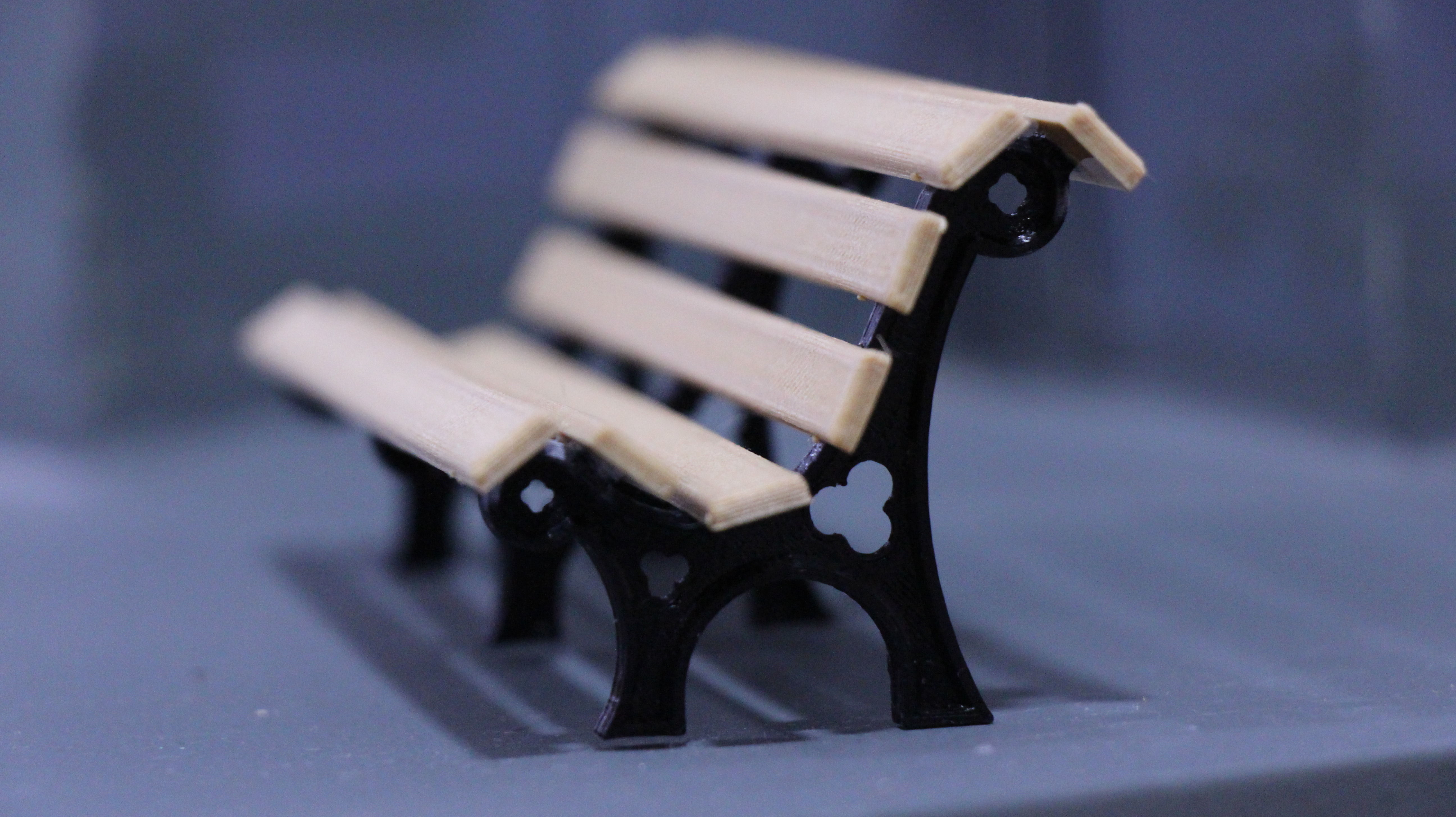Bench wooden on table 3D model 3D printable | CGTrader