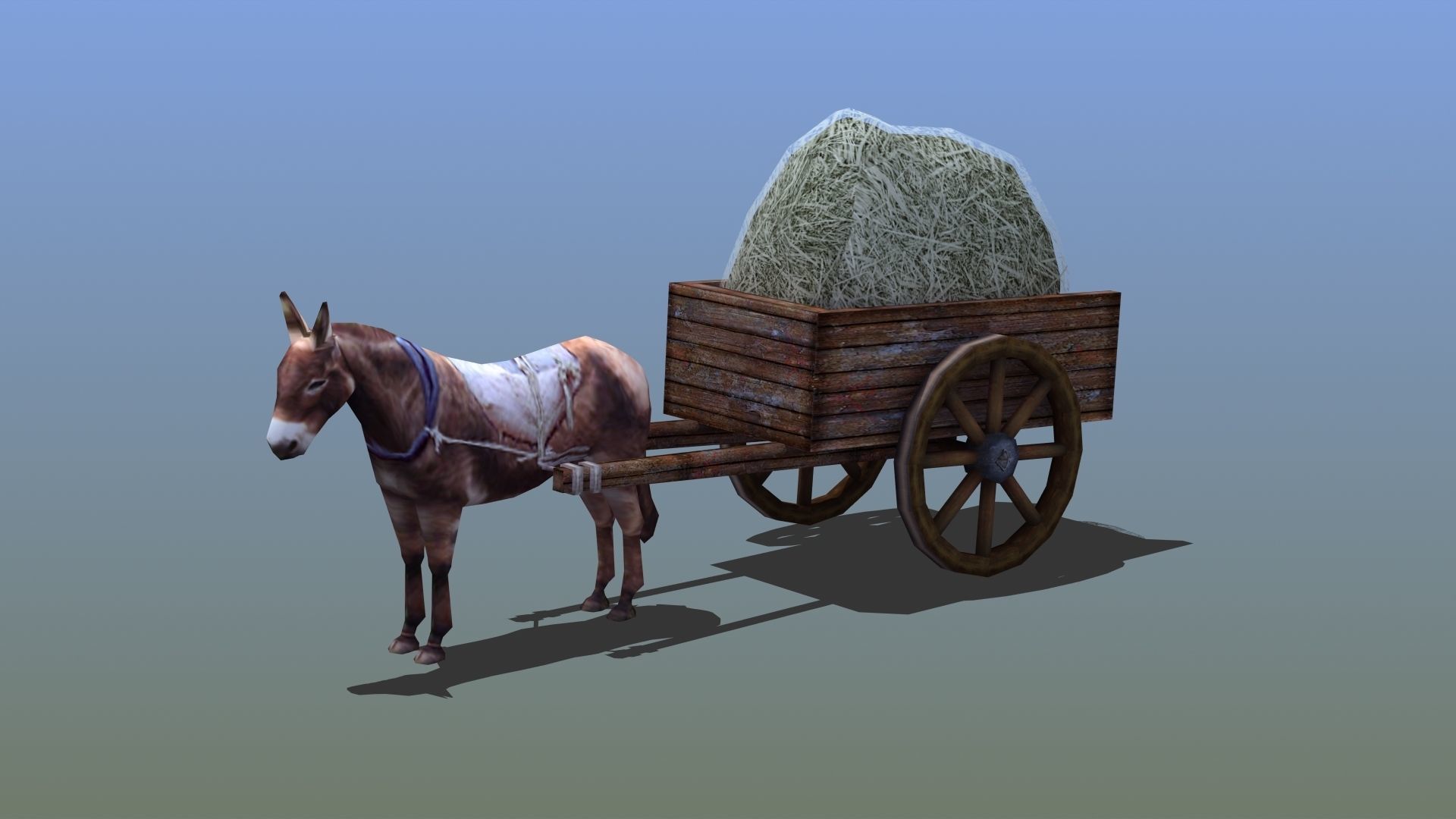 3D model Mule Cart Rigged VR / AR / low-poly rigged animated | CGTrader