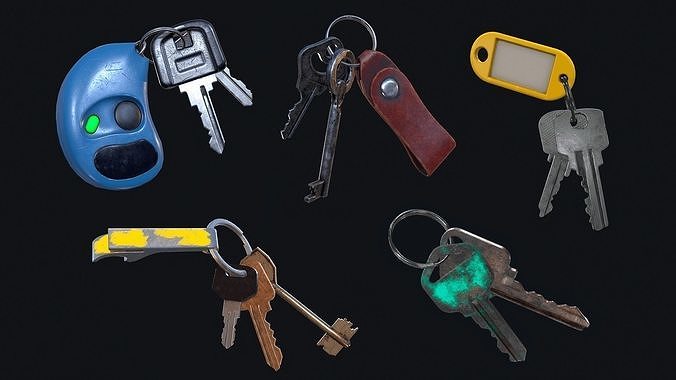 3D Model Collection HQ PBR Keychains Pack VR / AR / low-poly | CGTrader