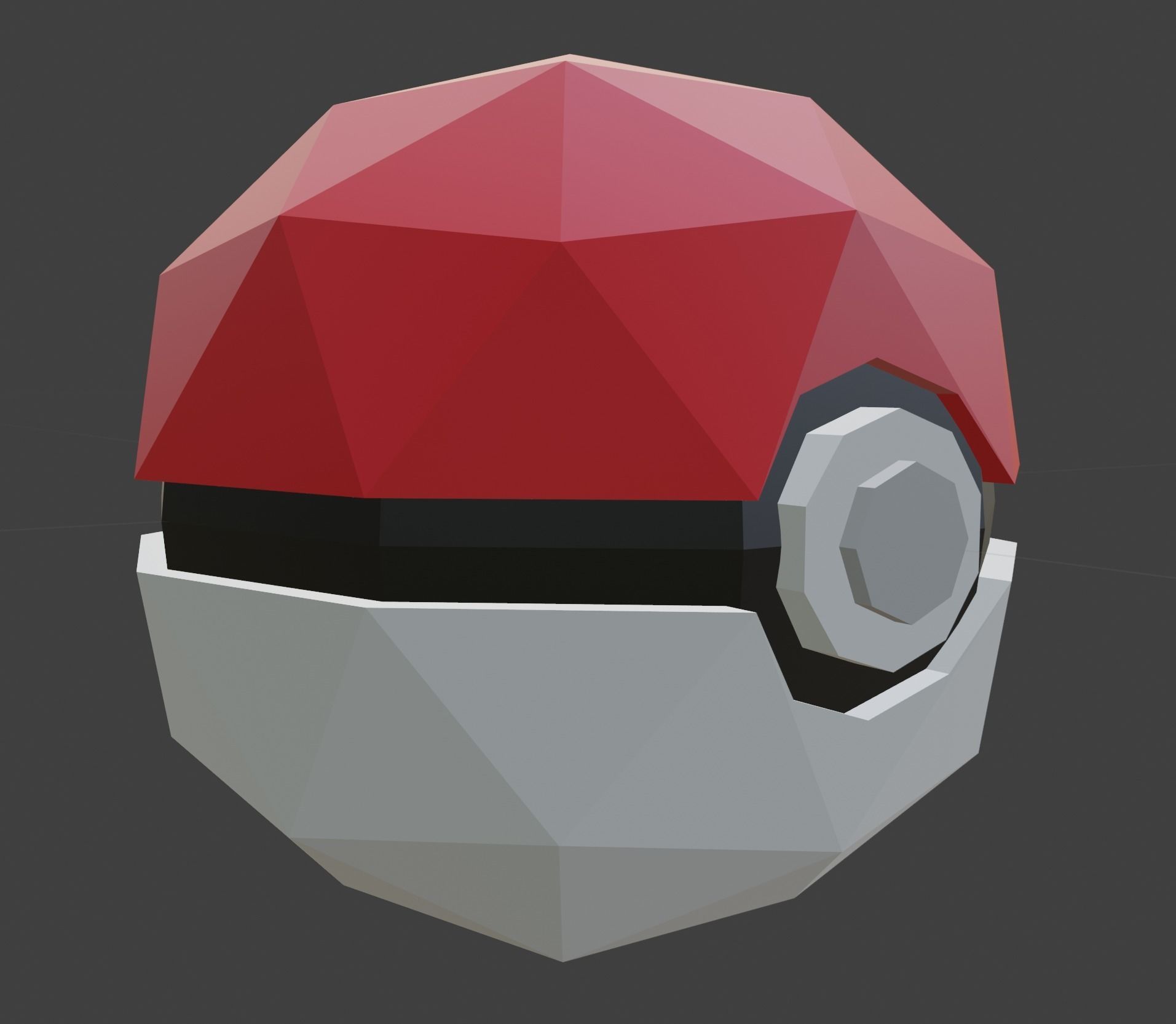 3D model Low poly pokeball 3D model pokemon ball in polygon shape VR ...
