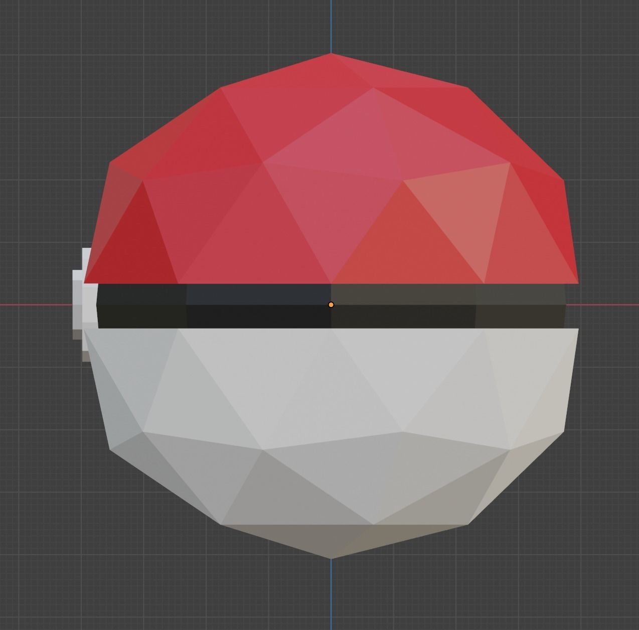 3D model Low poly pokeball 3D model pokemon ball in polygon shape VR ...