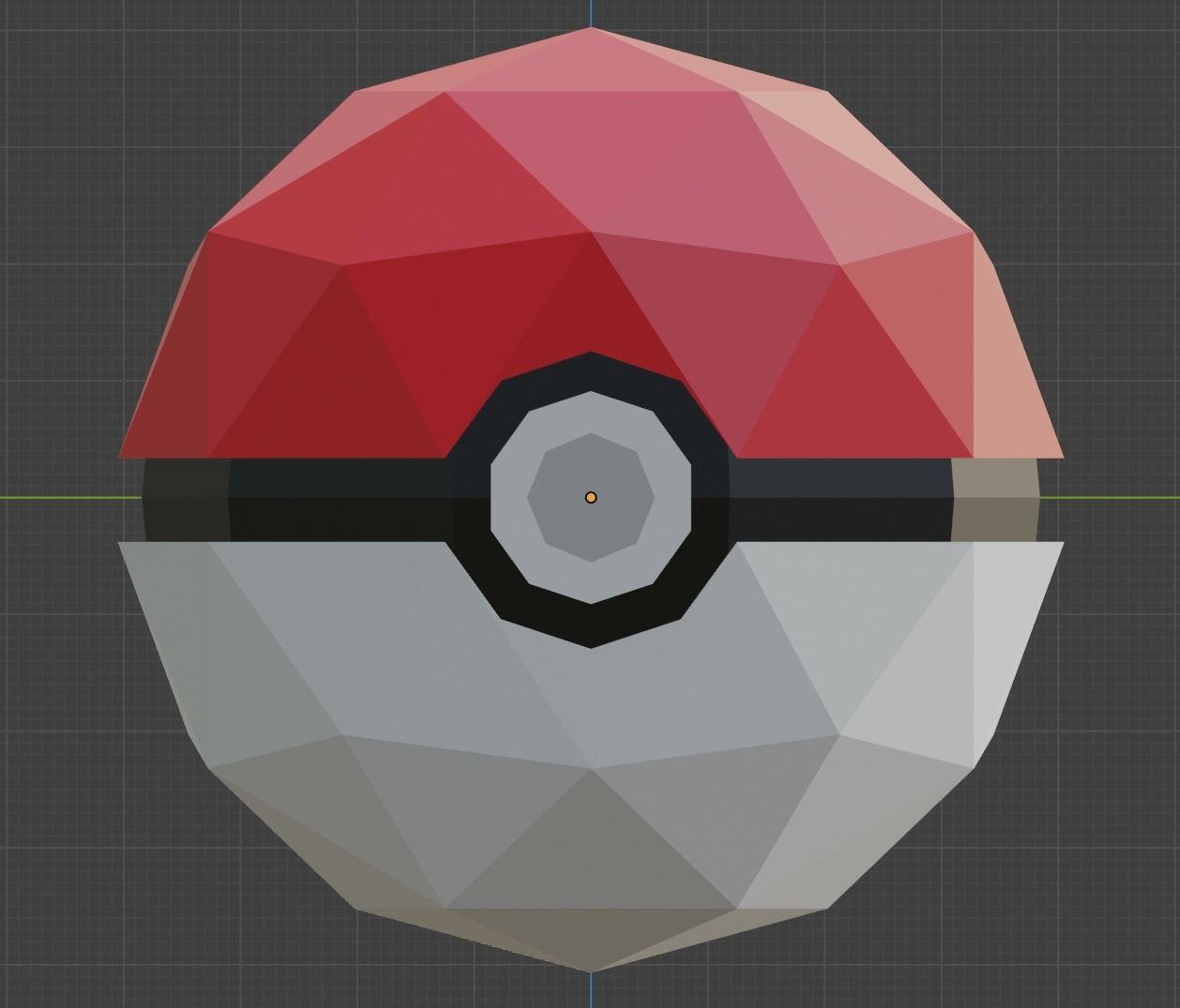 3D model Low poly pokeball 3D model pokemon ball in polygon shape VR ...