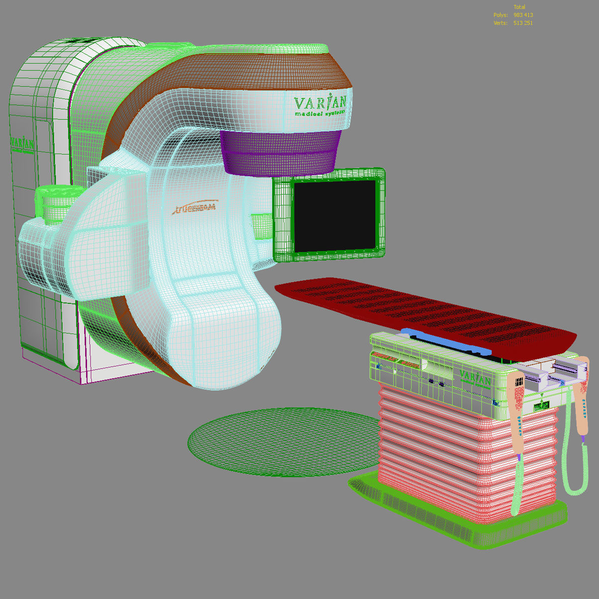Varian Truebeam Linear Accelerator Radiotherapy system 3D model ...