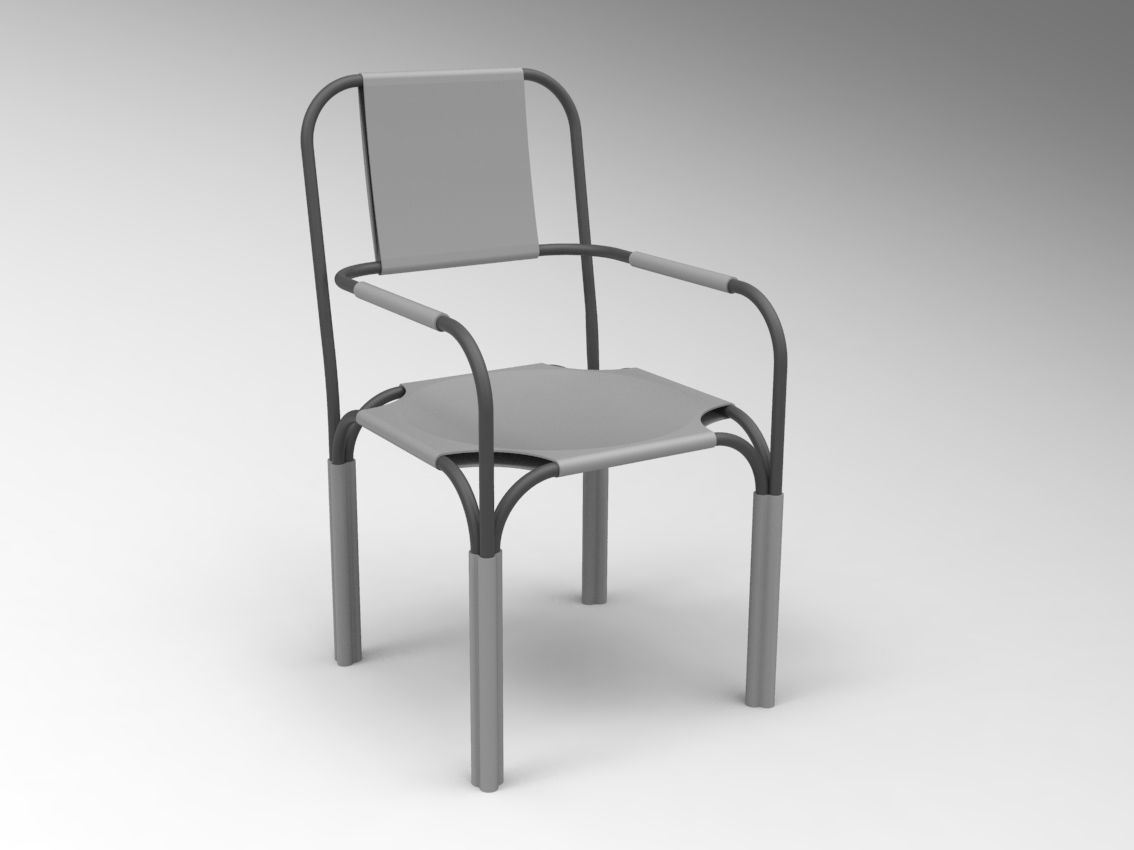 Plus Chair Steel tube chair armchair 3D model | CGTrader