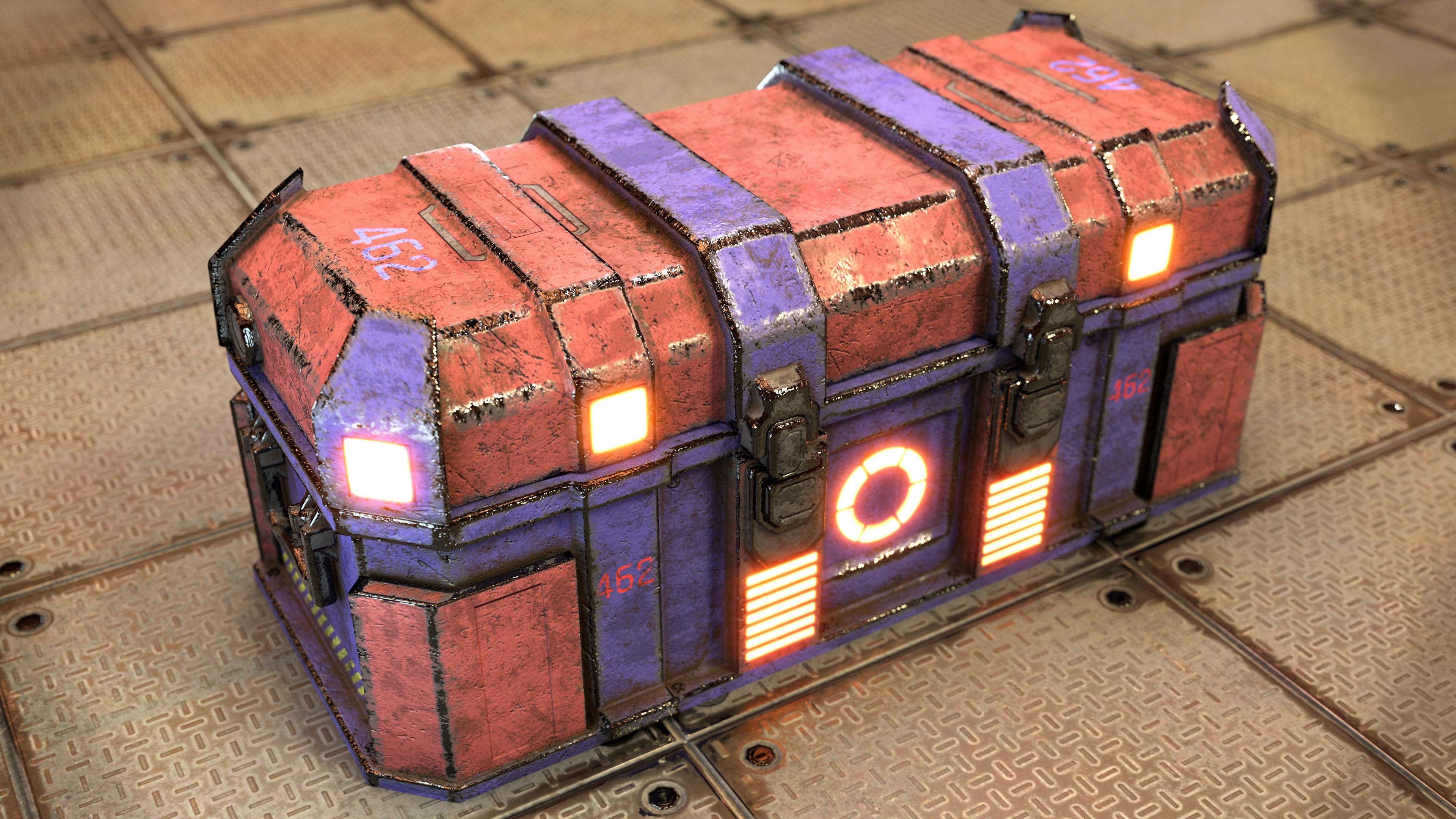 3D model Sci-Fi Chest With Magnezone Weapon VR / AR / low-poly | CGTrader