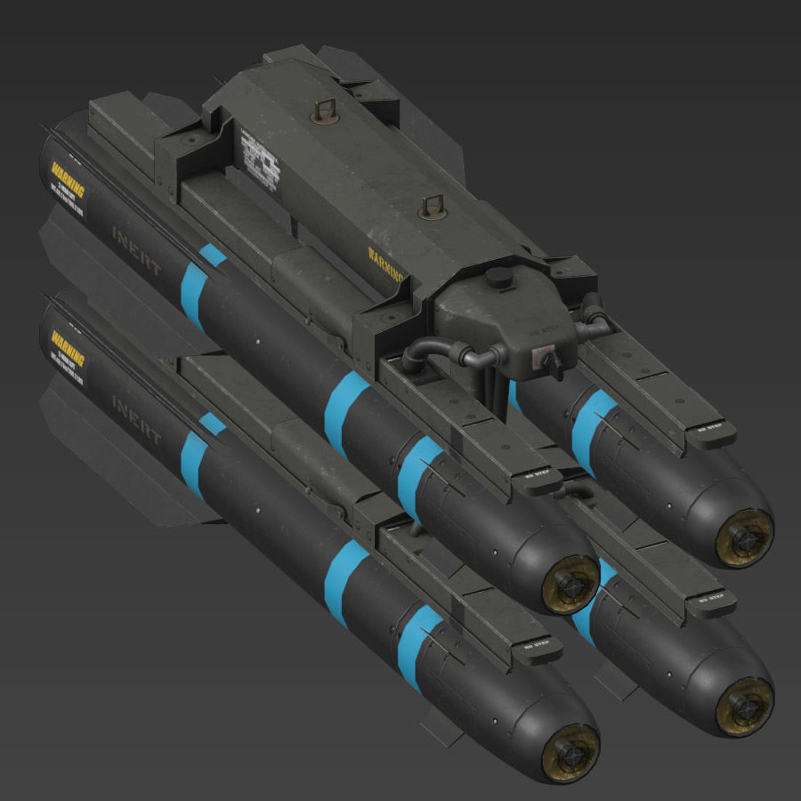 3d Model Helfire Missile Launcher Vr Ar Low Poly Cgtrader