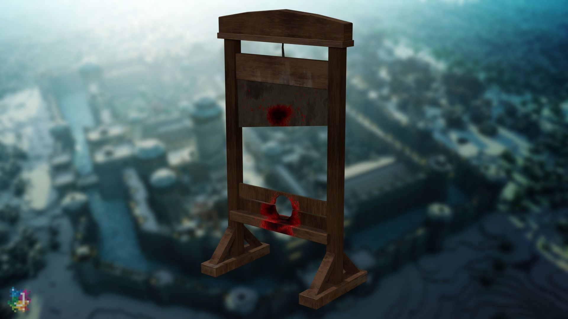 3D model Low Poly Guillotine VR / AR / low-poly | CGTrader