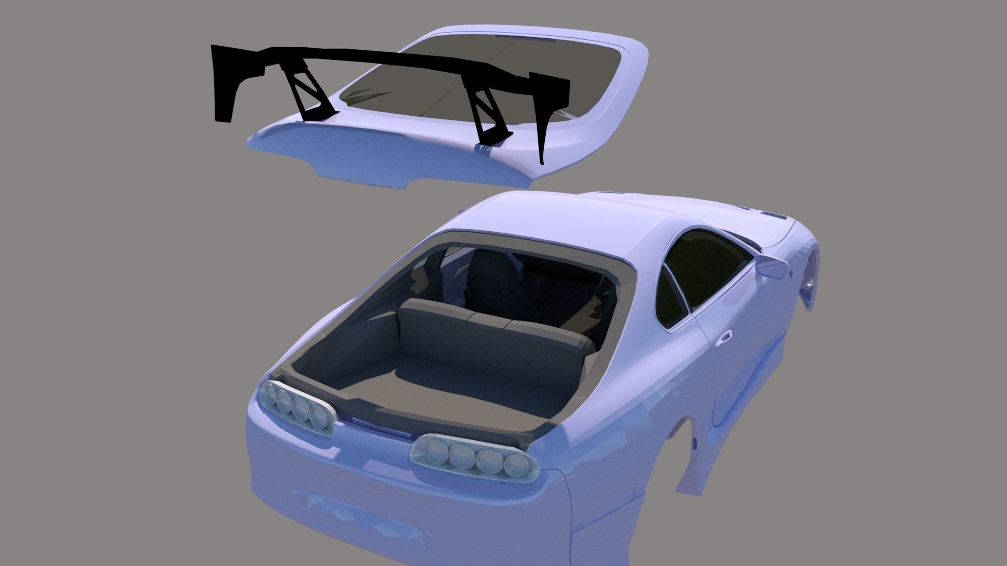 Toyota Supra 1993 Body with the interior 3D model 3D printable | CGTrader