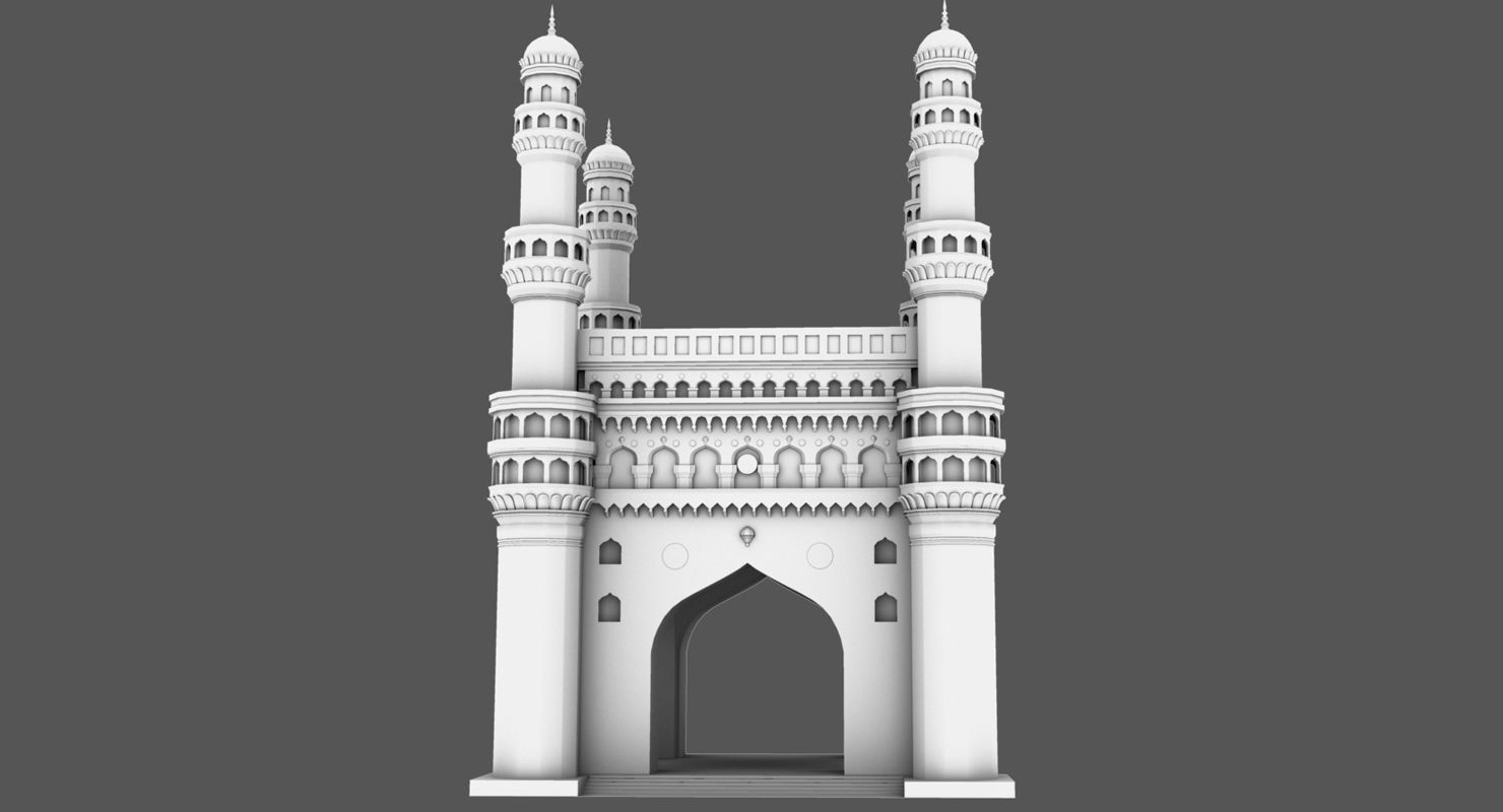 hyderabad charminar 3d model 3D model | CGTrader