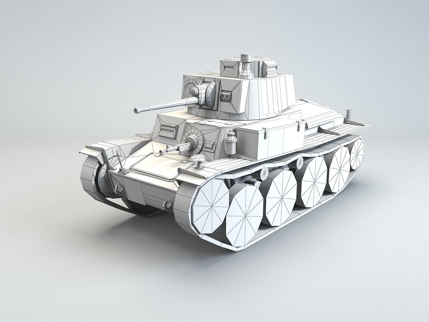 3D model Low Poly Panzer 38t Light Tank VR / AR / low-poly | CGTrader