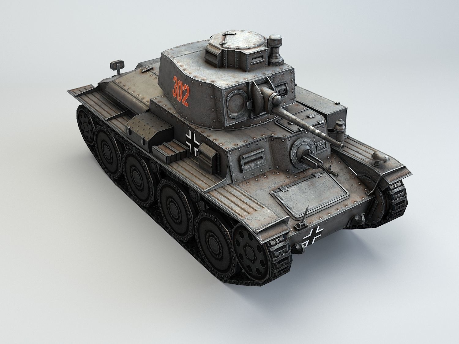 3D model Low Poly Panzer 38t Light Tank VR / AR / low-poly | CGTrader