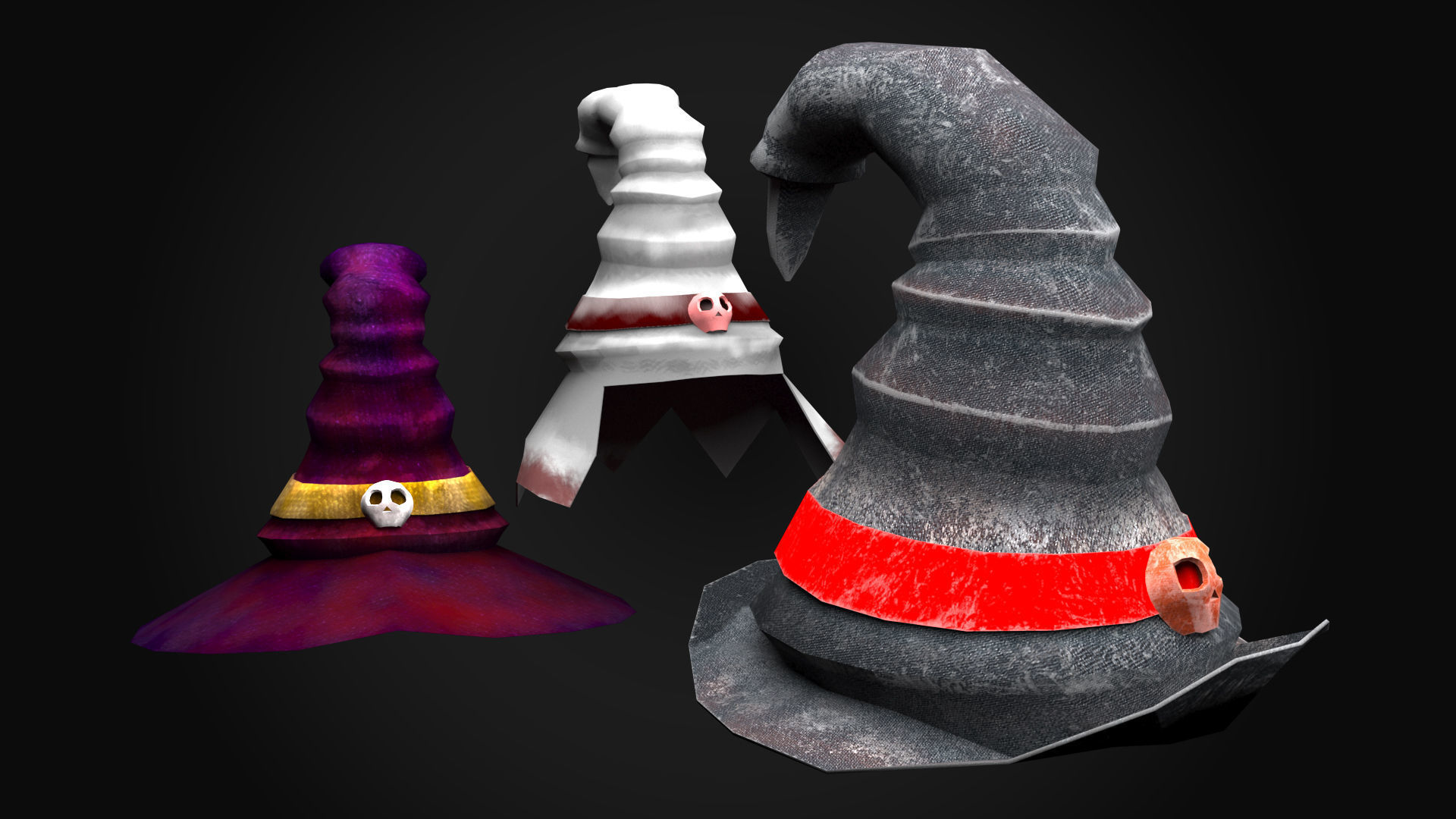 3D model Witch Hats Pack Lowpoly VR / AR / low-poly | CGTrader