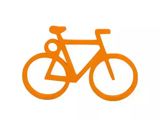 Keychain orange bicycle icon 3D model 3D printable | CGTrader