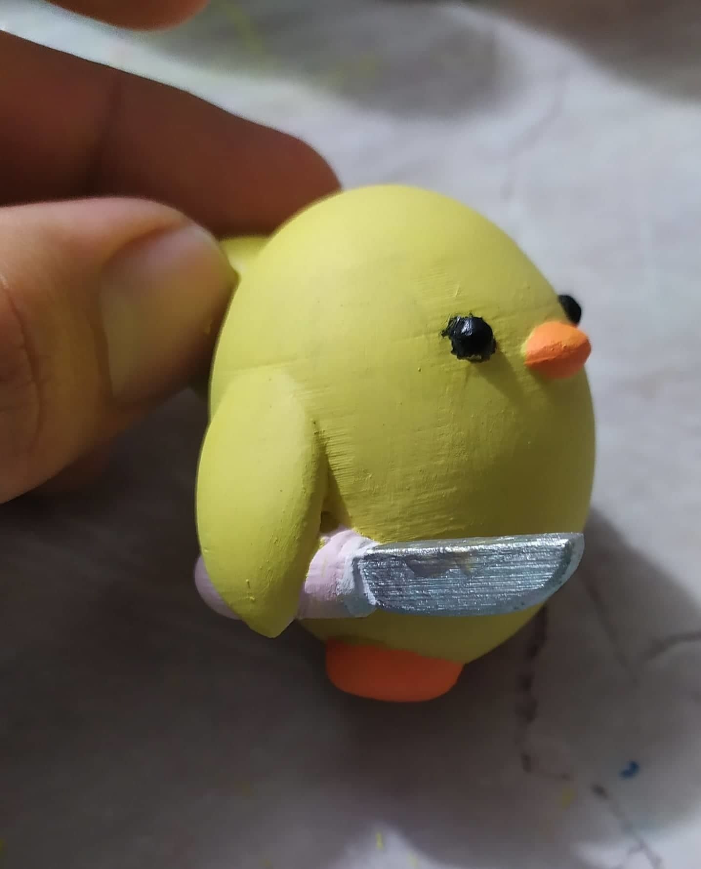 chicken with knife keychain 3D model 3D printable | CGTrader