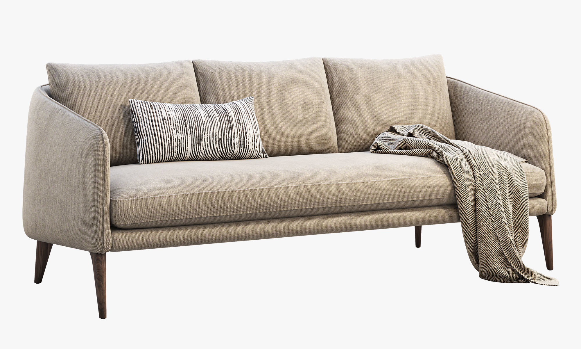 Rhys Leather Bench Seat Sofas 2 options 3D model | CGTrader