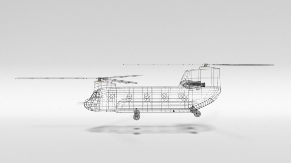 3D model Low Poly Cartoon Boeing CH-47 Chinook Helicopter VR / AR / low ...