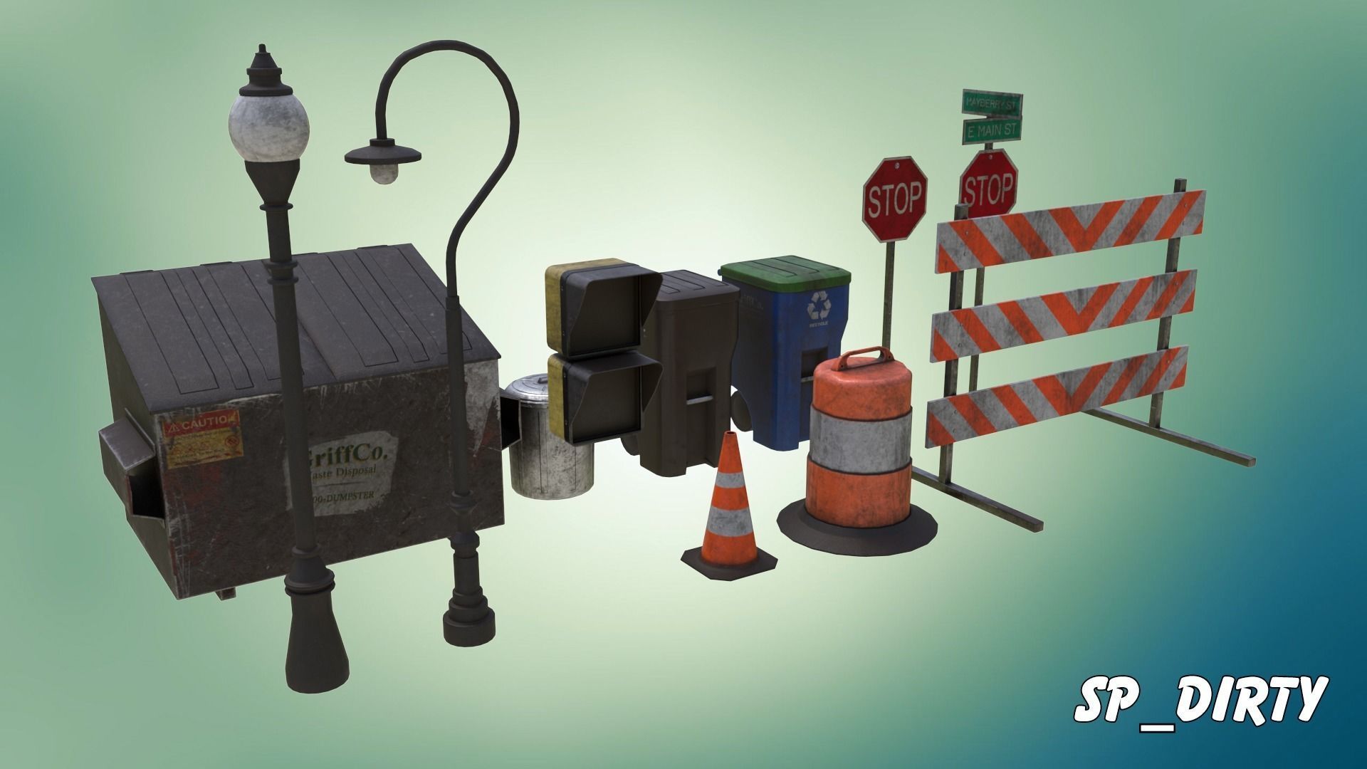 STREET PROPS -FREE- free 3D model | CGTrader
