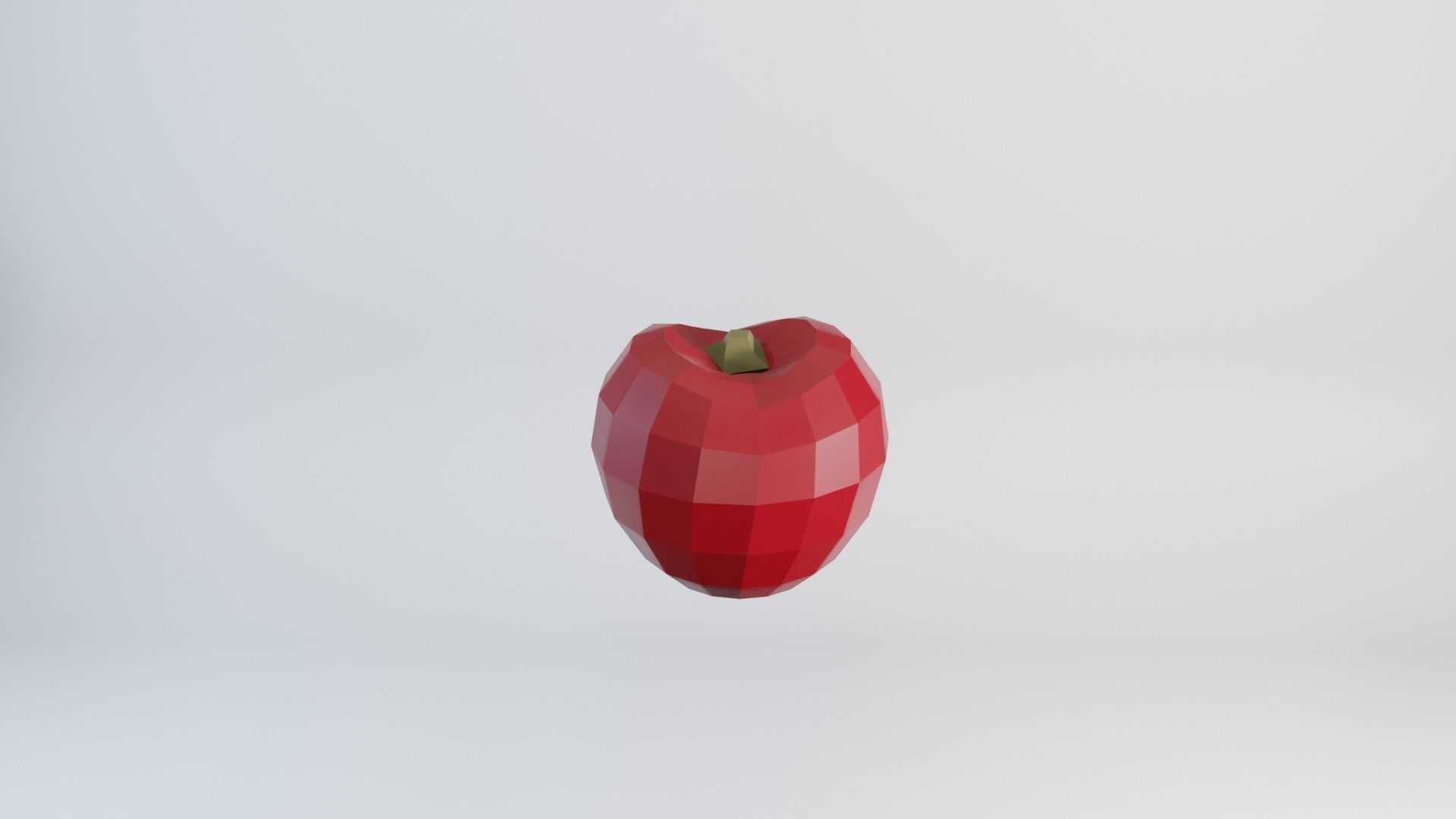 3D model Cherry LowPoly three cherries on branch VR / AR / low-poly ...