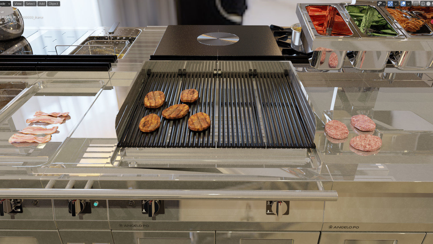 Modular Kitchen Angelo Po ICON9000 3D model | CGTrader