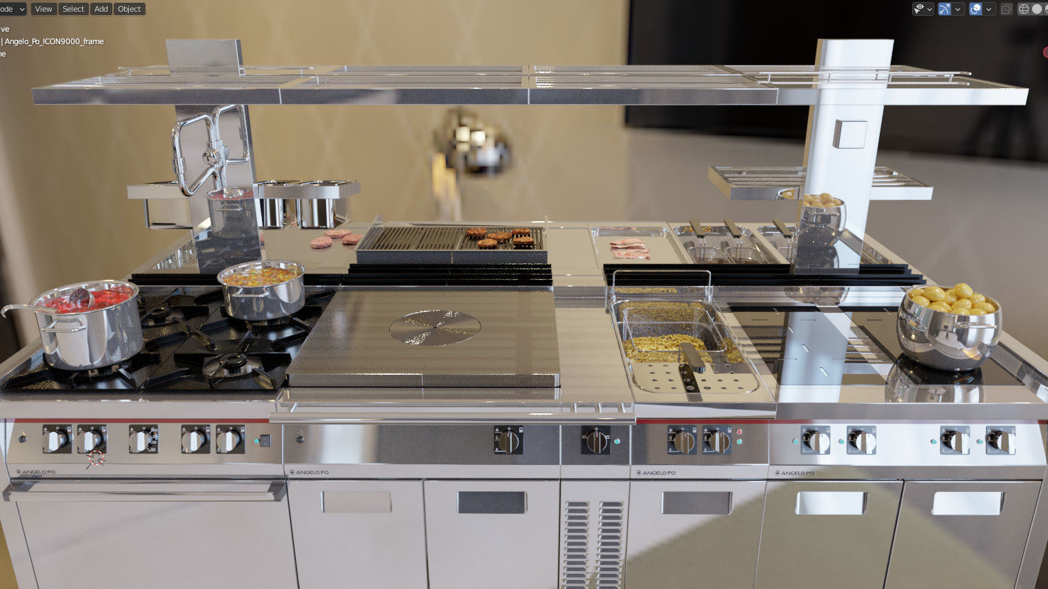 Modular Kitchen Angelo Po ICON9000 3D model | CGTrader