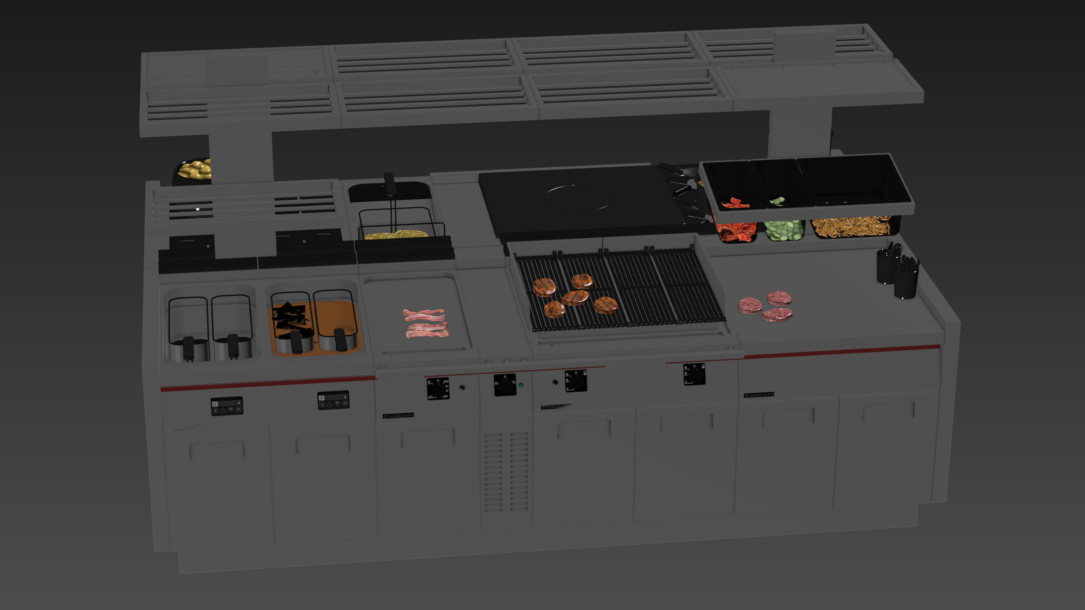 Modular Kitchen Angelo Po ICON9000 3D model | CGTrader