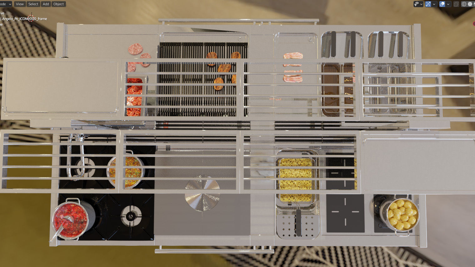 Modular Kitchen Angelo Po ICON9000 3D model | CGTrader