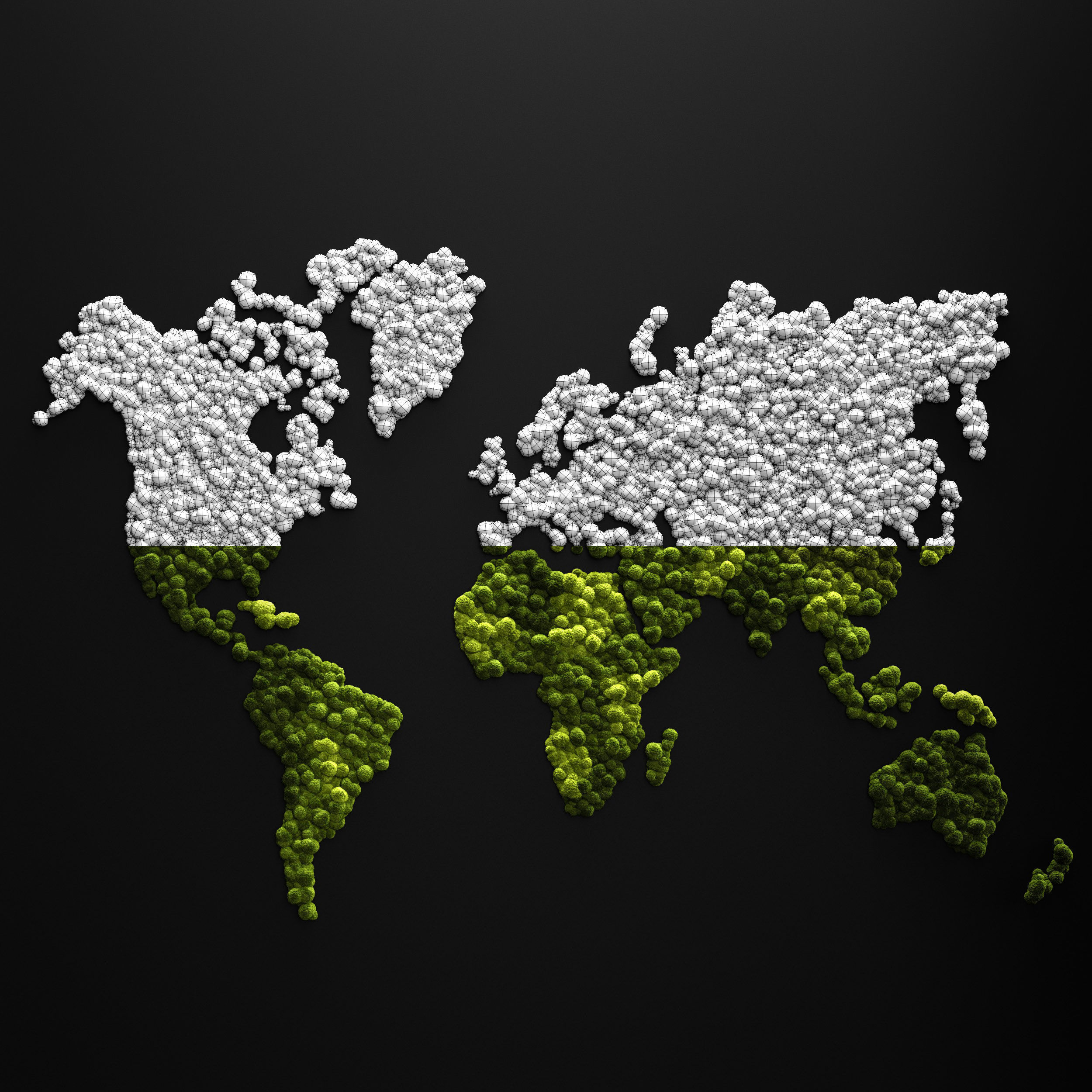 Stabilized moss - world map 3D model | CGTrader