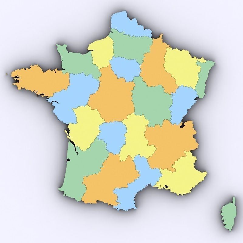 Map of France 3D model | CGTrader
