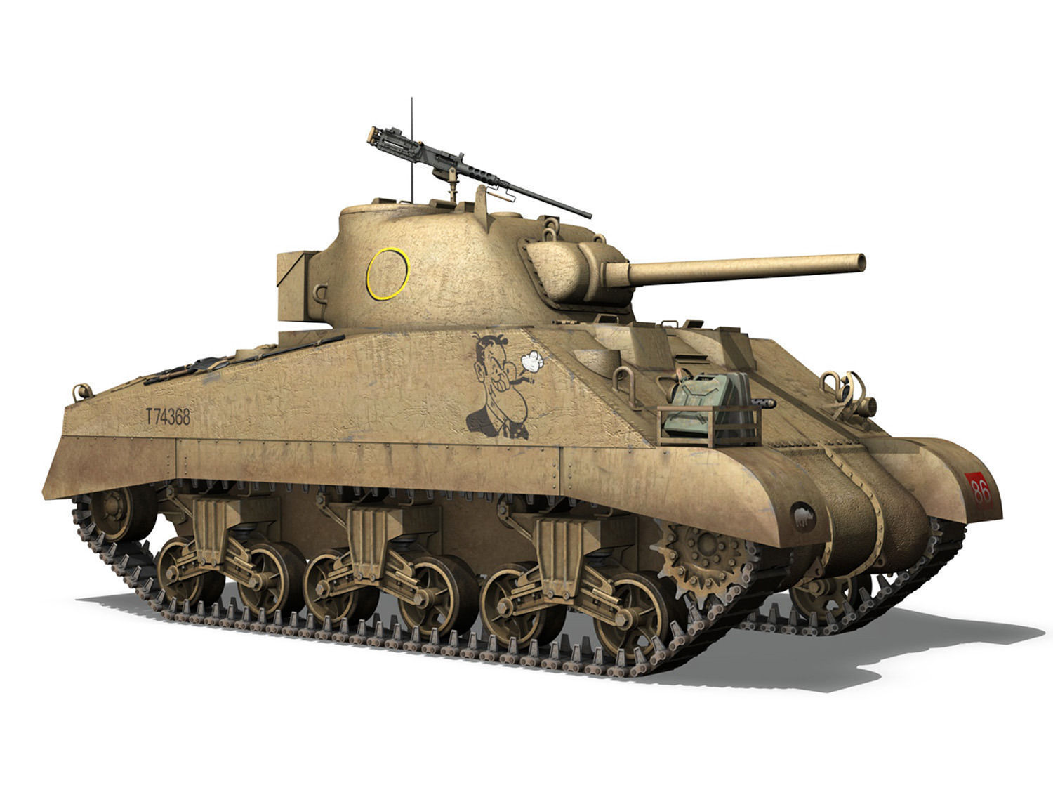 M4 Sherman MK III - Early Production 3D Model .obj .3ds .fbx .c4d .lwo ...
