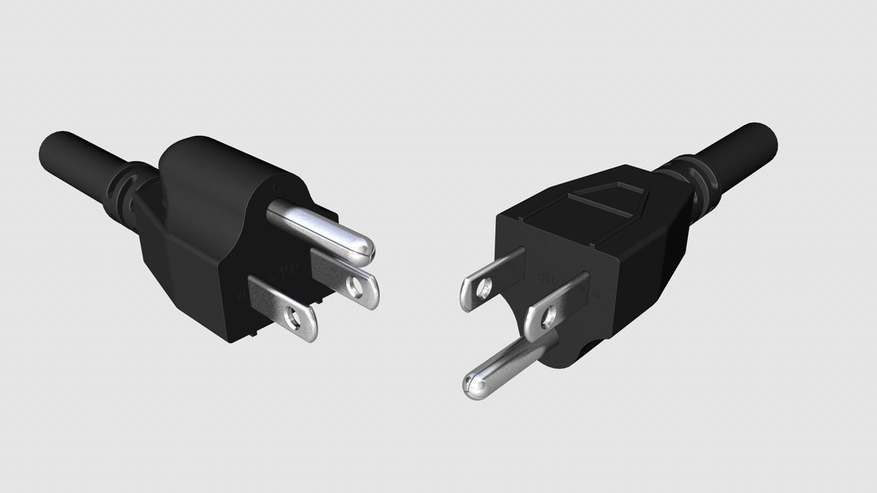 NEMA 5-15 US electrical plugs 3D model | CGTrader
