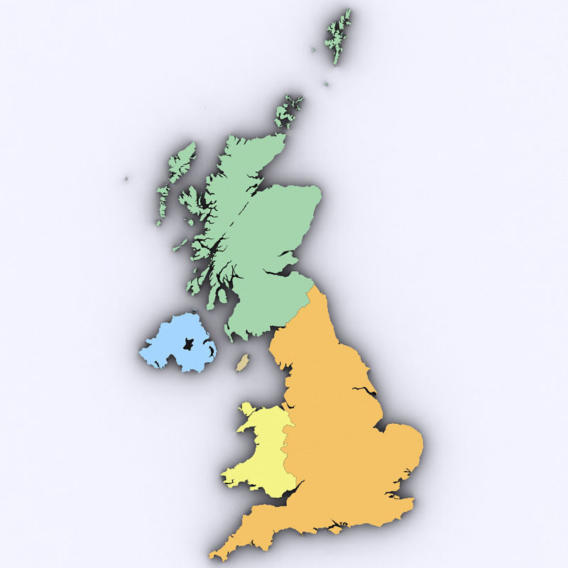 Map of the United Kingdom 3D model | CGTrader