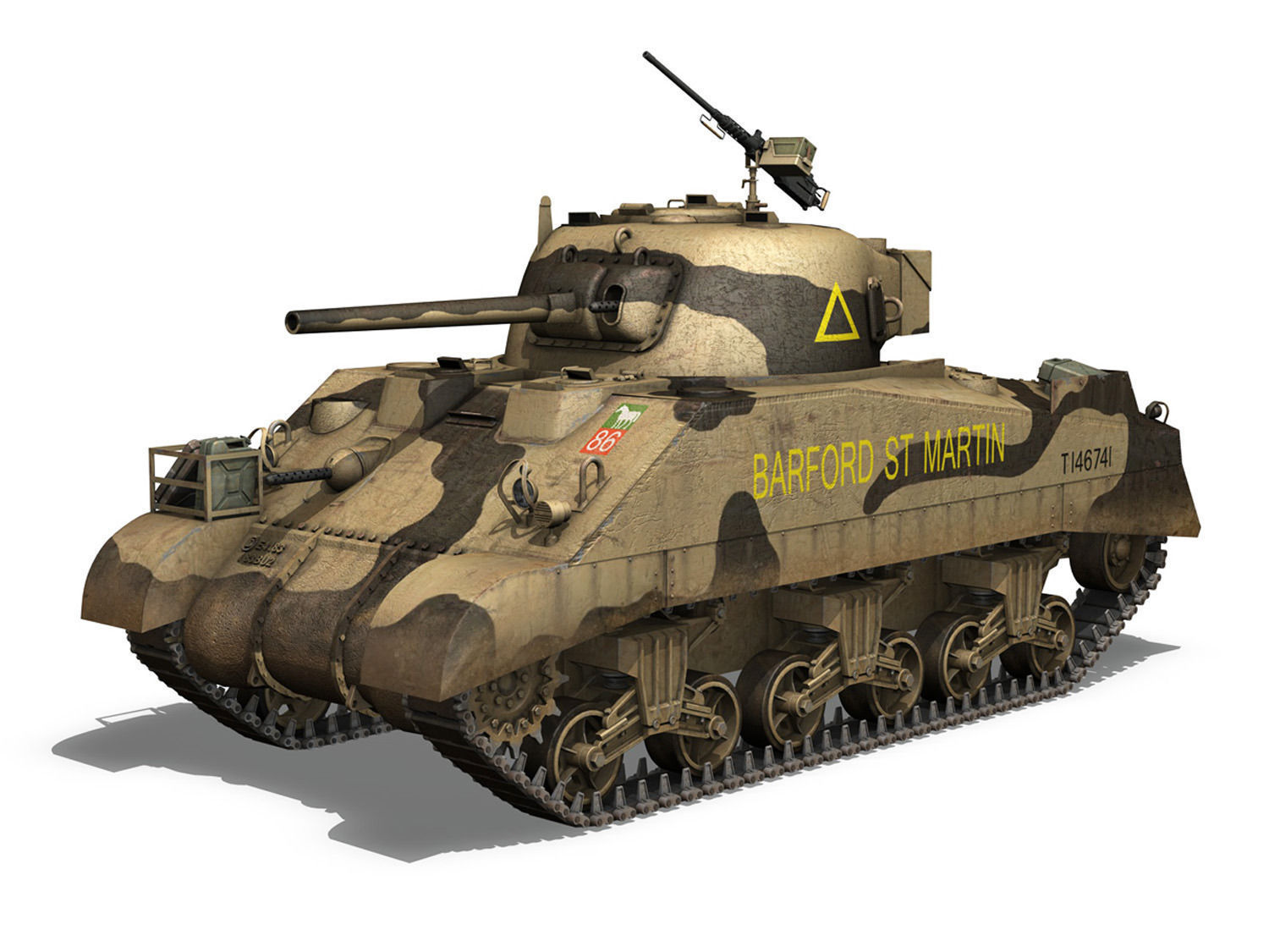 M4 Sherman MK III - Barford St Martin 3D Model .obj .3ds .fbx .c4d .lwo ...