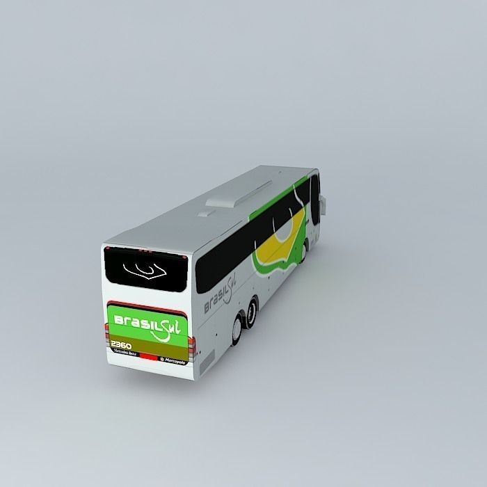Buses bus with brazilian flag free 3D model | CGTrader