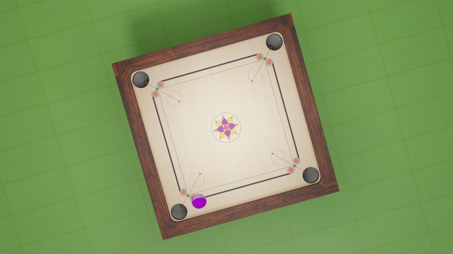 Carrom 3D with all coins and striker - Ready to Use - Animated 3D model ...
