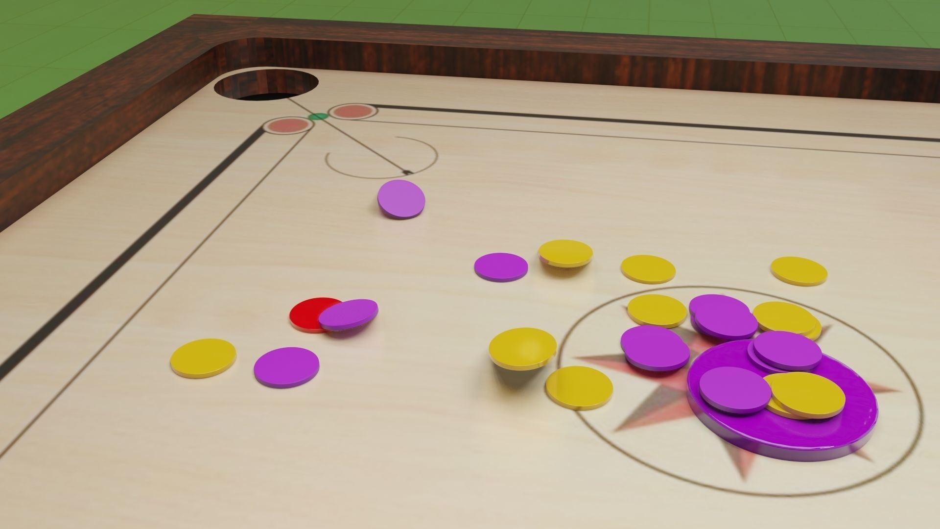Carrom 3D with all coins and striker - Ready to Use - Animated 3D model ...