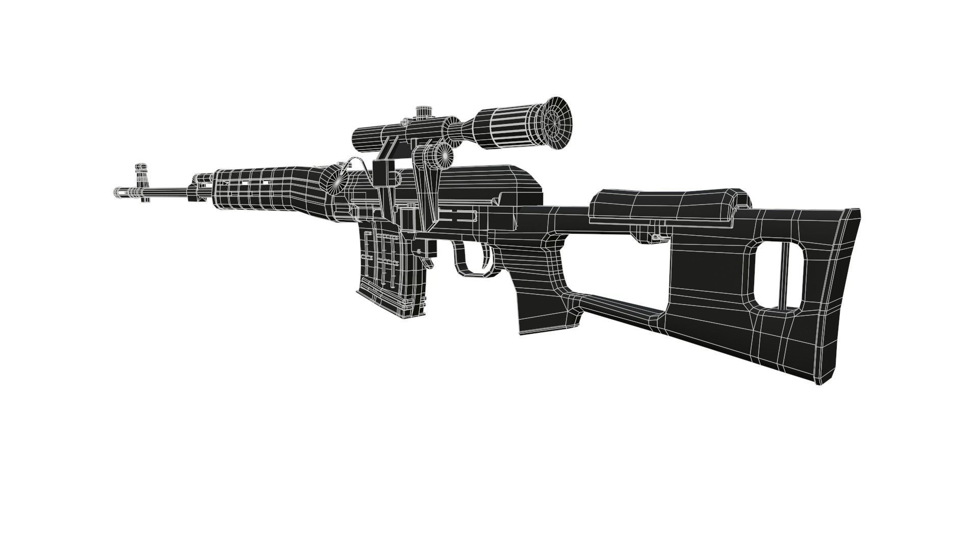 3D model SVD soviet rifle VR / AR / low-poly | CGTrader